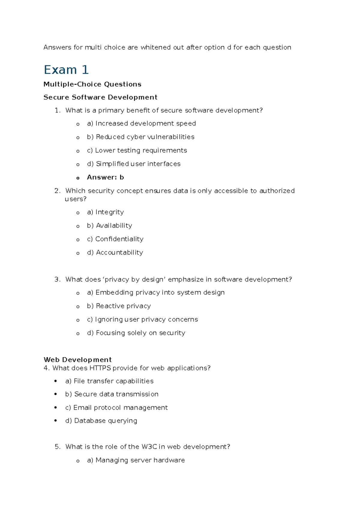 Software Engineering (SE101) Comprehensive Exam Questions - Studocu
