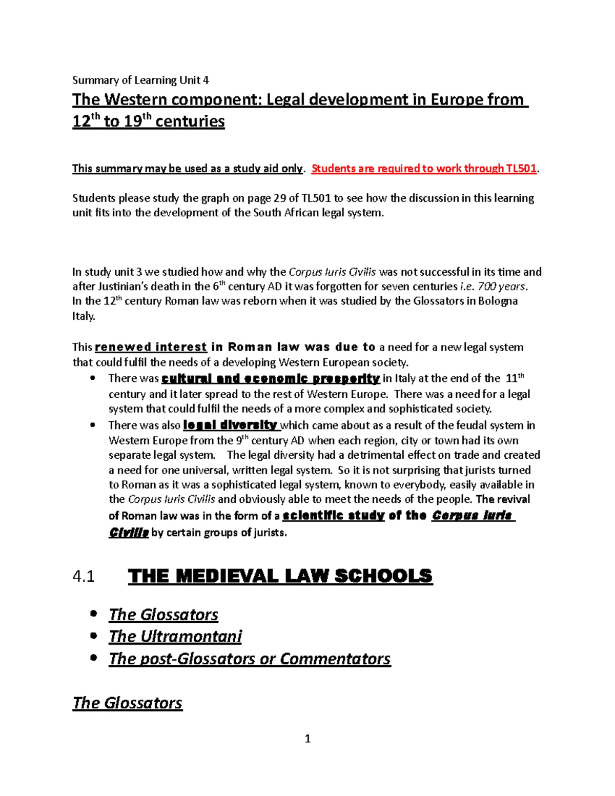 HFL1501 Summary - Copy - Part 1 : Learning Unit 1 Difference between external and internal legal ...