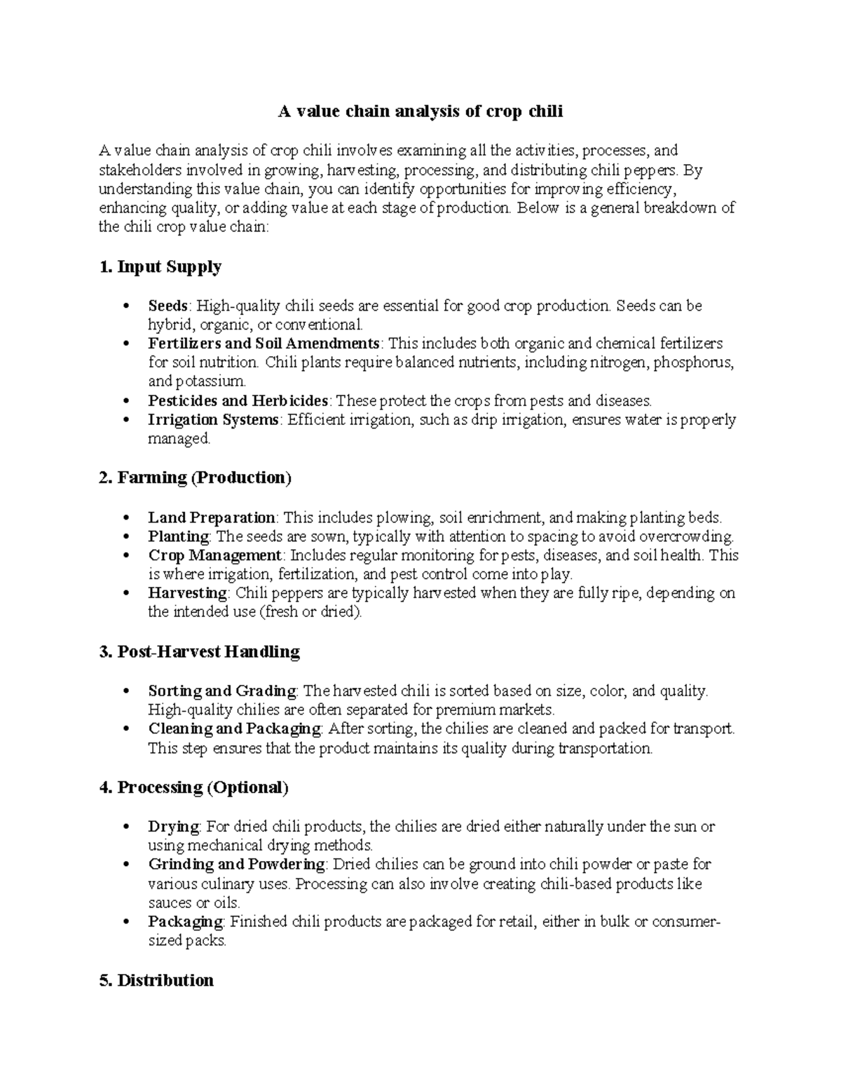 Value Chain Analysis Of Chilli-WIP - A value chain analysis of crop ...