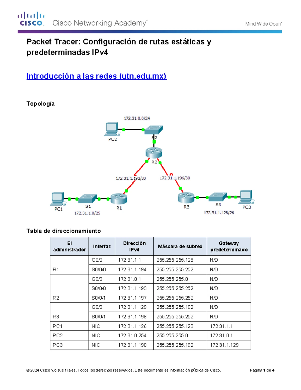 Práctica #2 Ejercicio 1.5.1 Cableado de red y configuración básica de router - Práctica de - Studocu
