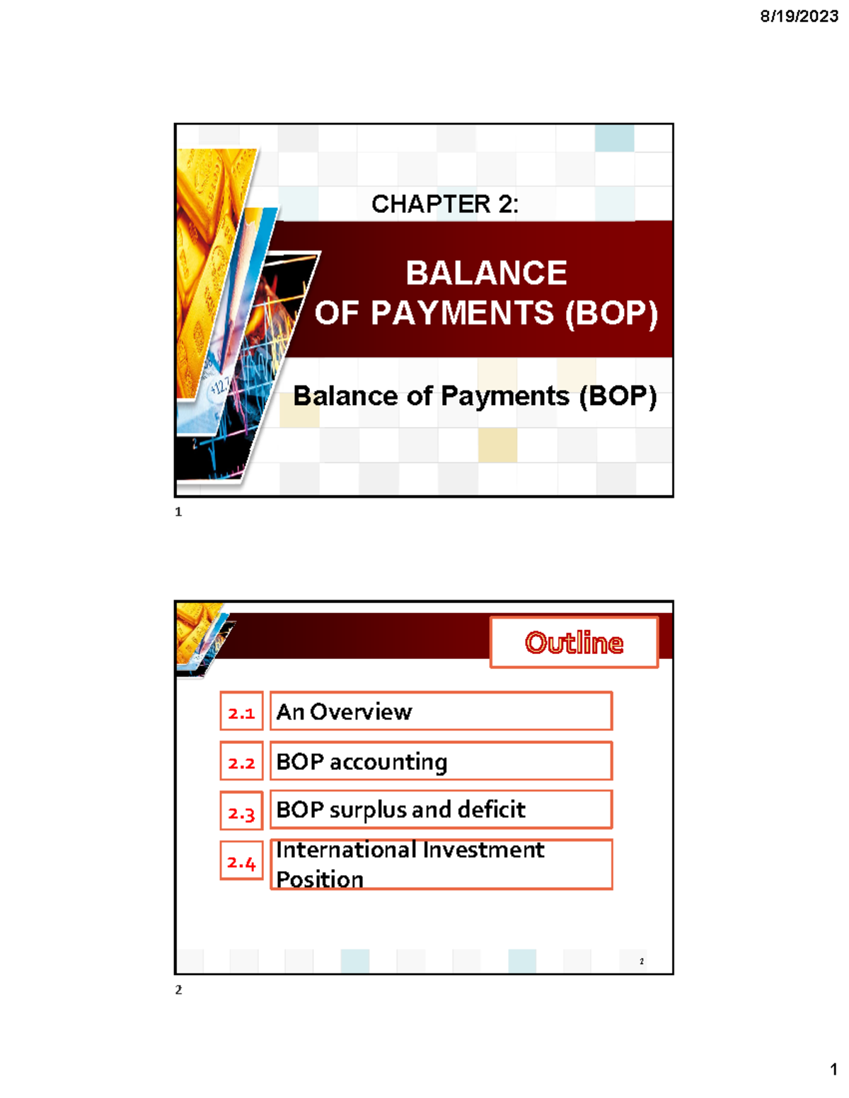 Chapter 2 BOP TA - sdfsdfsdf - BALANCE OF PAYMENTS (BOP) CHAPTER 2 ...
