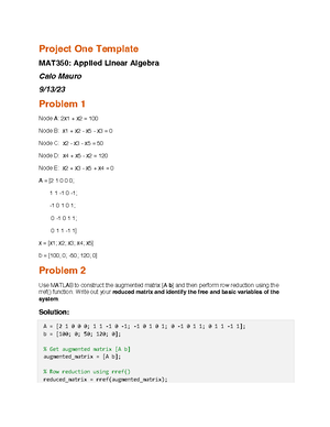 Project 2 Mat 350 - Project Two Template MAT-350: Applied Linear ...