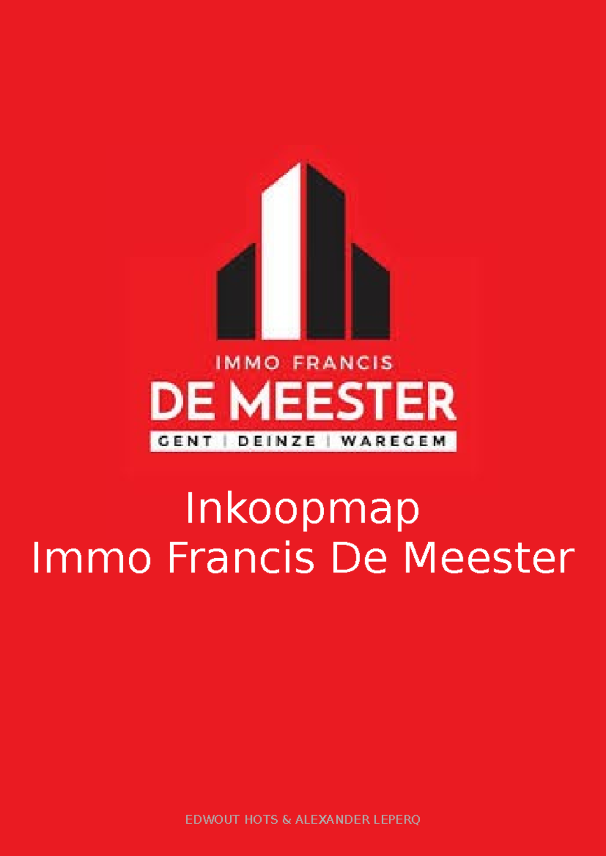 Semesteropdracht Inkoopmap van Immo Francis De Meester - Studocu