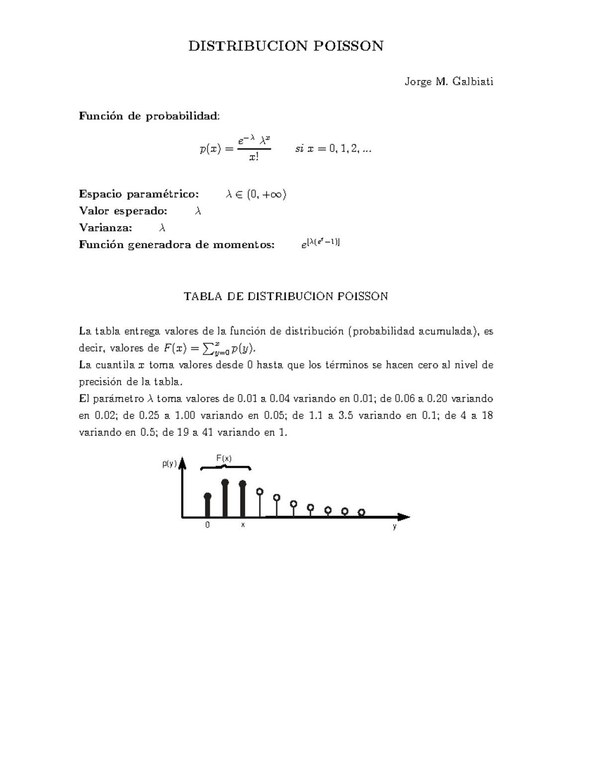 Distribución Poisson: Tabla de Probabilidades y Parámetros - Studocu