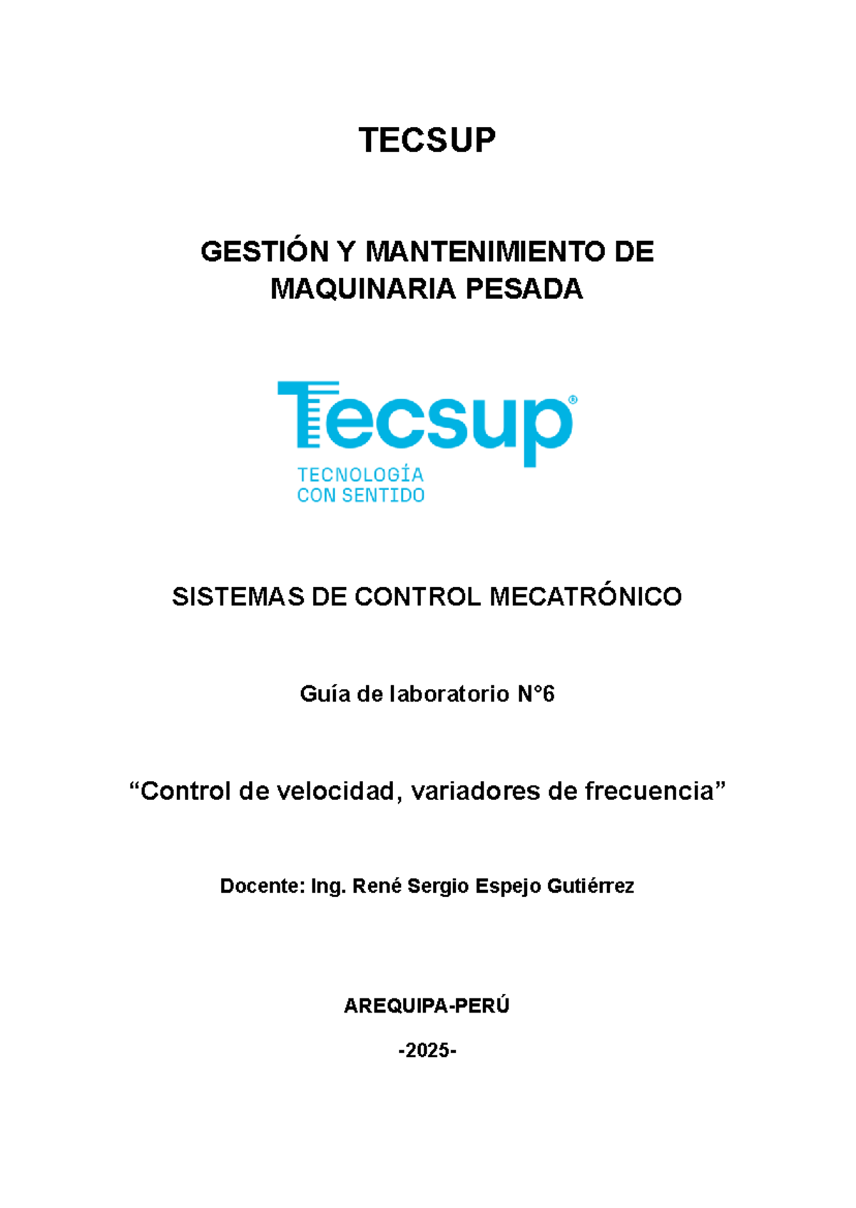 TECSUP L6 Guía de Laboratorio: Control de Velocidad en Variadores - Studocu