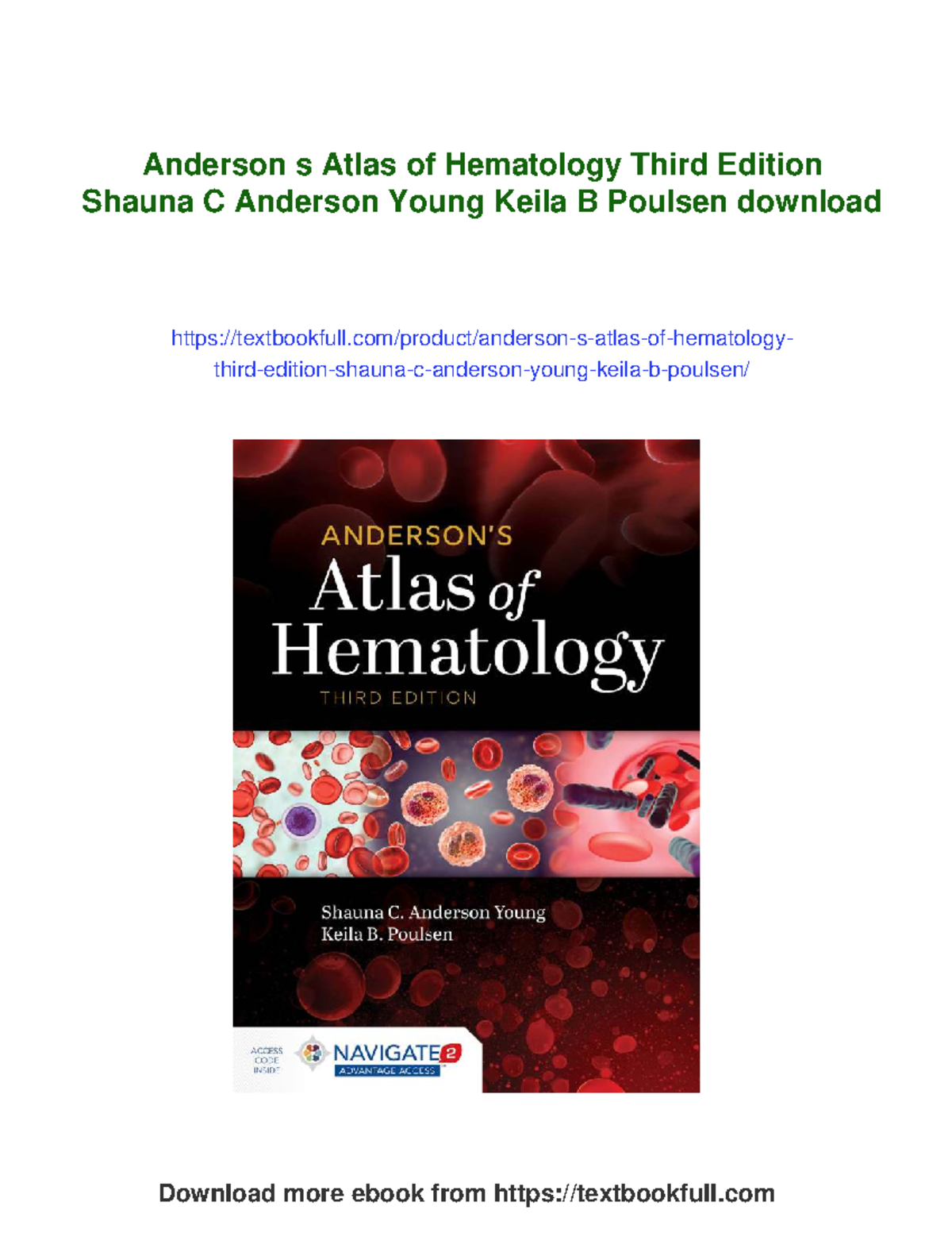 107061 - Atlas of Hematology, 3rd Ed. by Anderson & Poulsen - Studocu