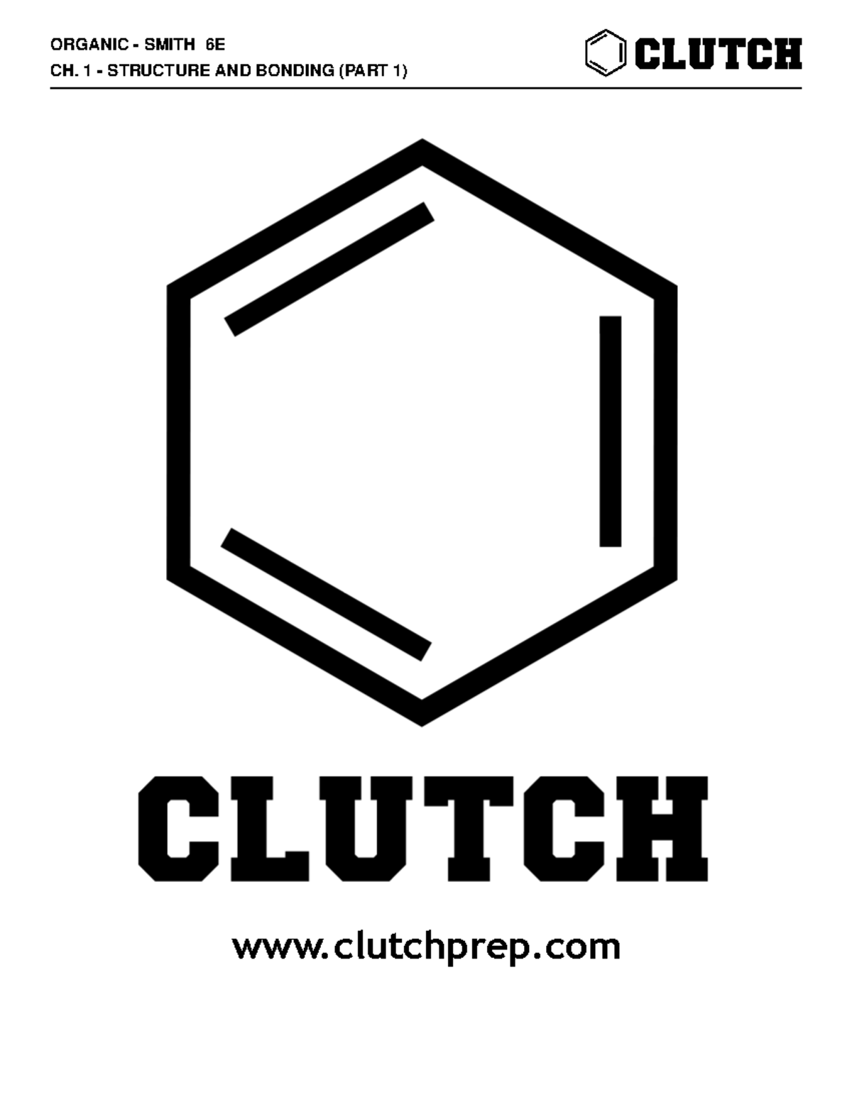 CP-CH1 - Clutch Prep notes - clutchprep CH. 1 - STRUCTURE AND BONDING ...