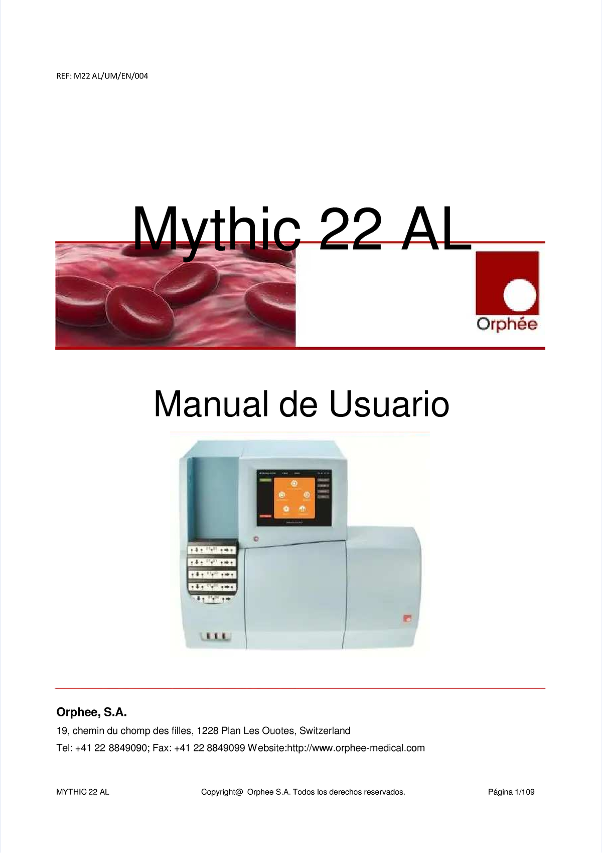 Manual de Usuario MYTHIC 22 AL - Orphee S.A. - Studocu