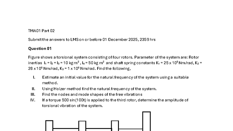 5201 TMA01 P02 - Advanced Mechanics Tutorial on Torsional Systems - Studocu