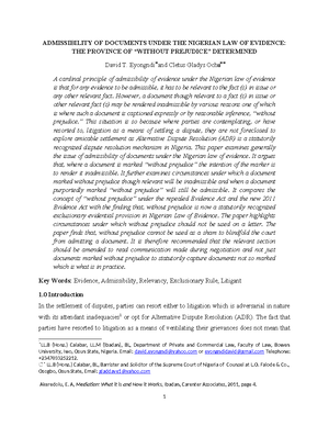 Evidence-Act-2011 - The Evidence Act - EVIDENCE ACT, 2011 ARRANGEMENT ...