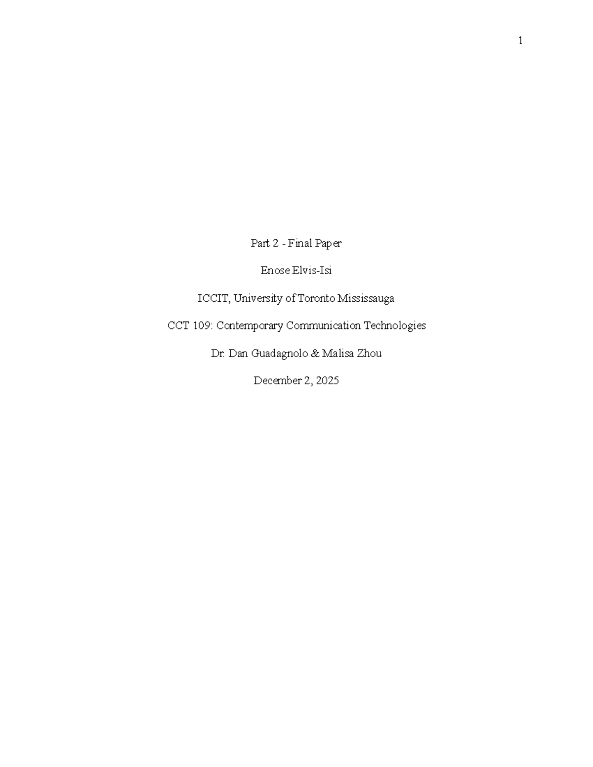 CCT 109 Final Paper: Social Media's Impact on Work in the Attention ...