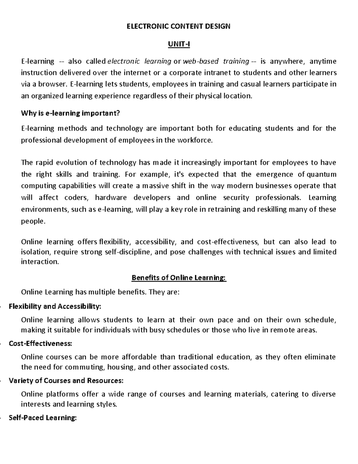 ECD Notes: Understanding Electronic Content Design and Online Learning ...