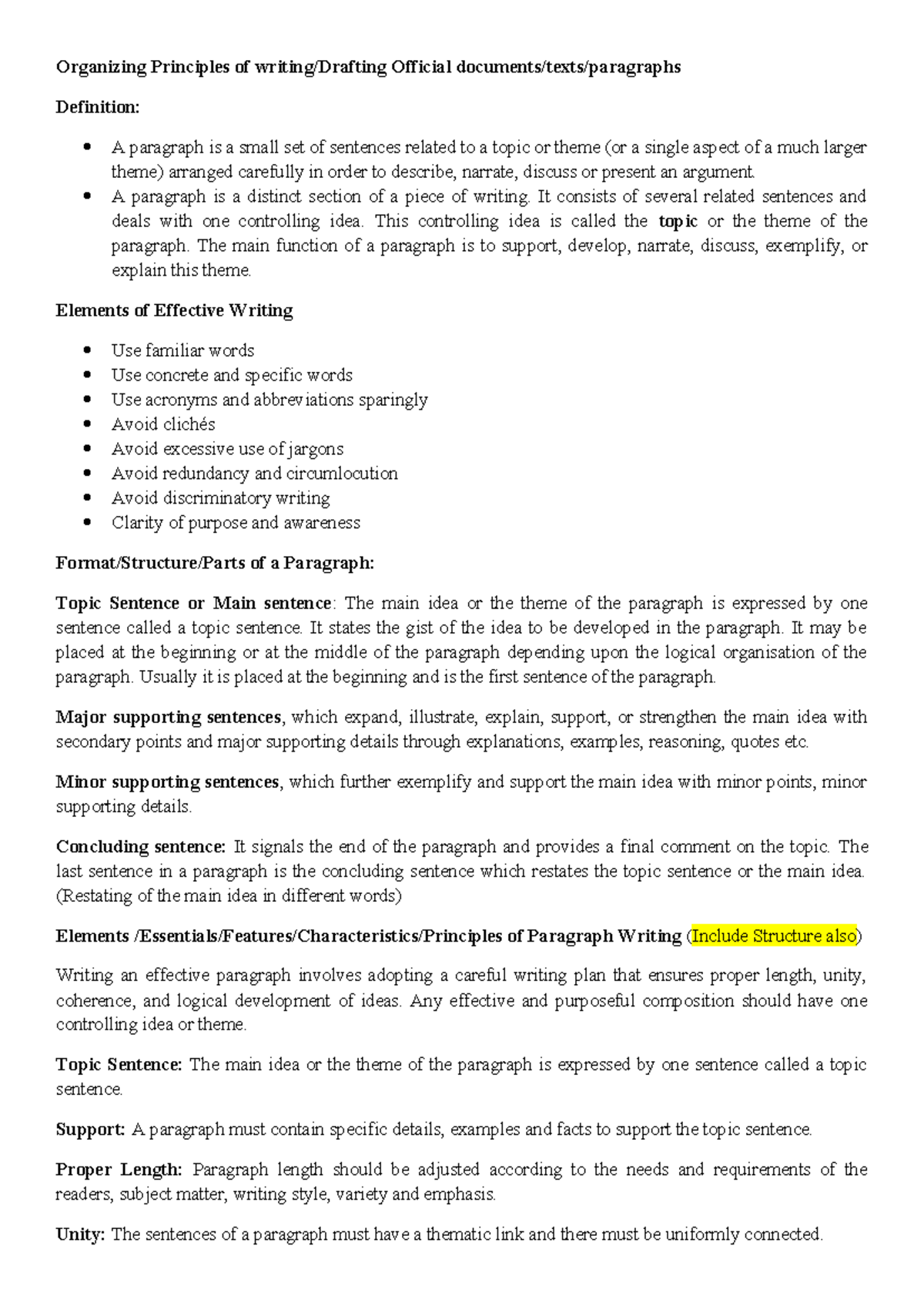 Paragraph Writing Principles: Effective Structure & Cohesion - Studocu