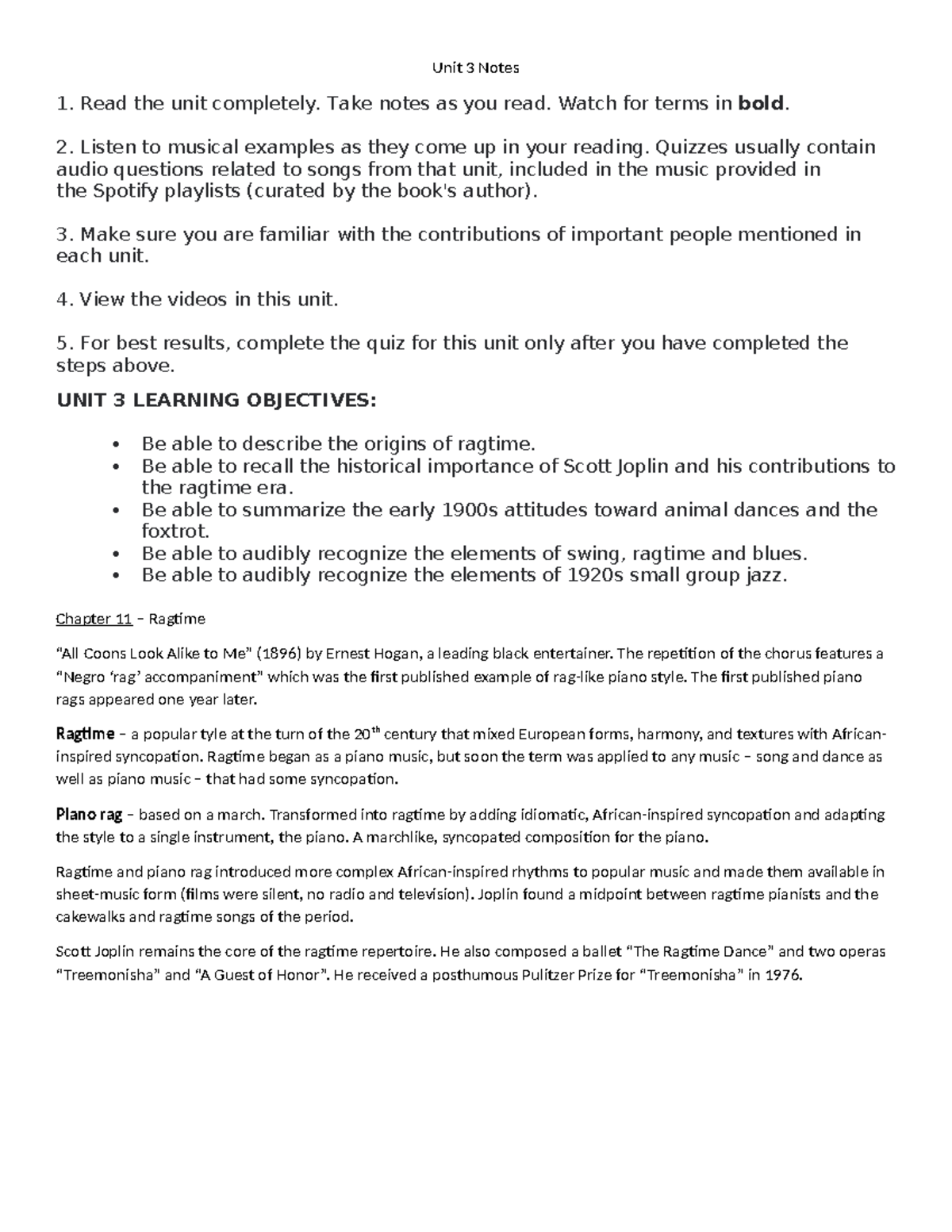 Unit 3 Notes - Unit 3 Notes 1. Read the unit completely. Take notes as ...