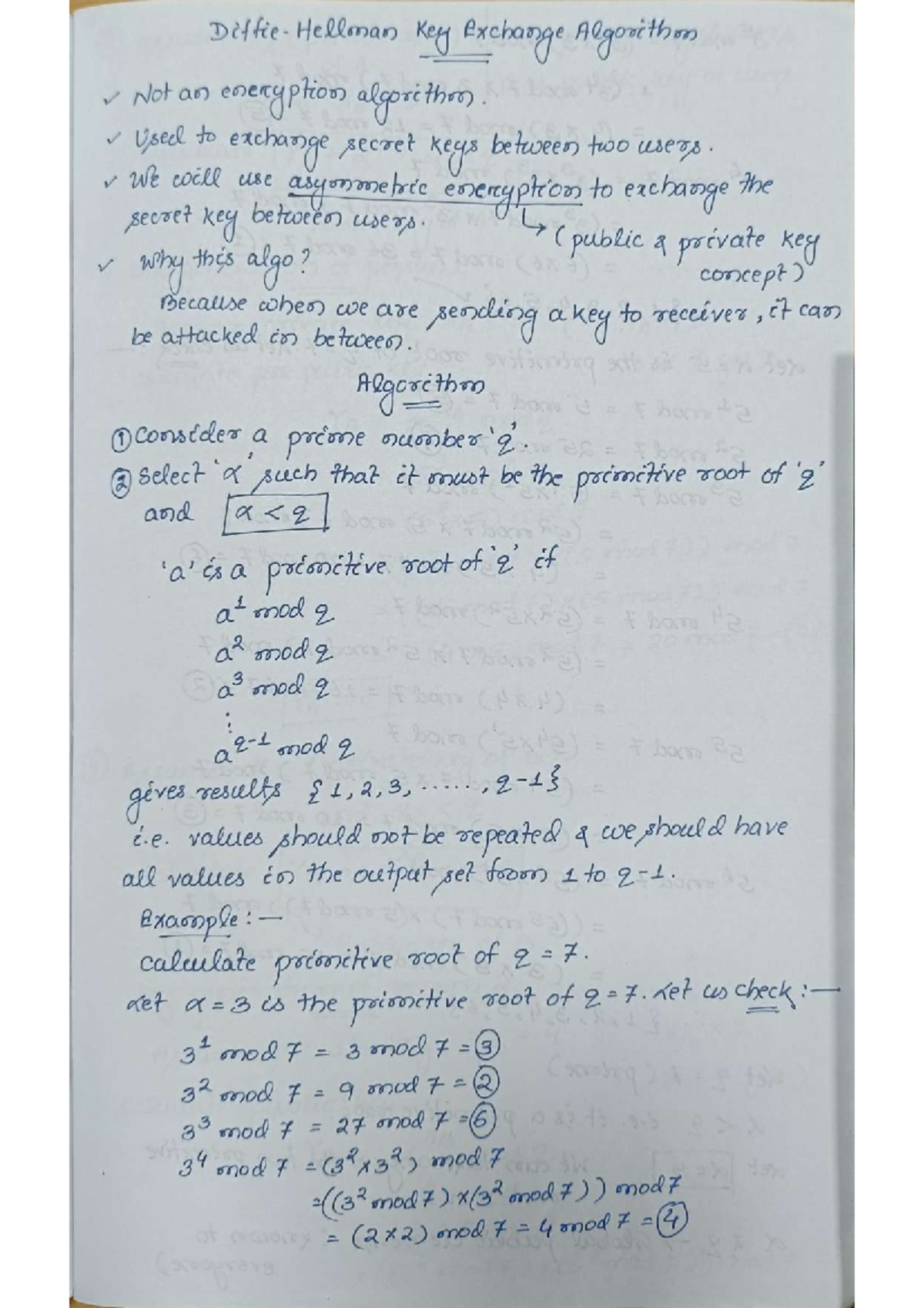 Chapter 5: Diffie-Hellman Key Exchange Algorithm (CS101) - Studocu