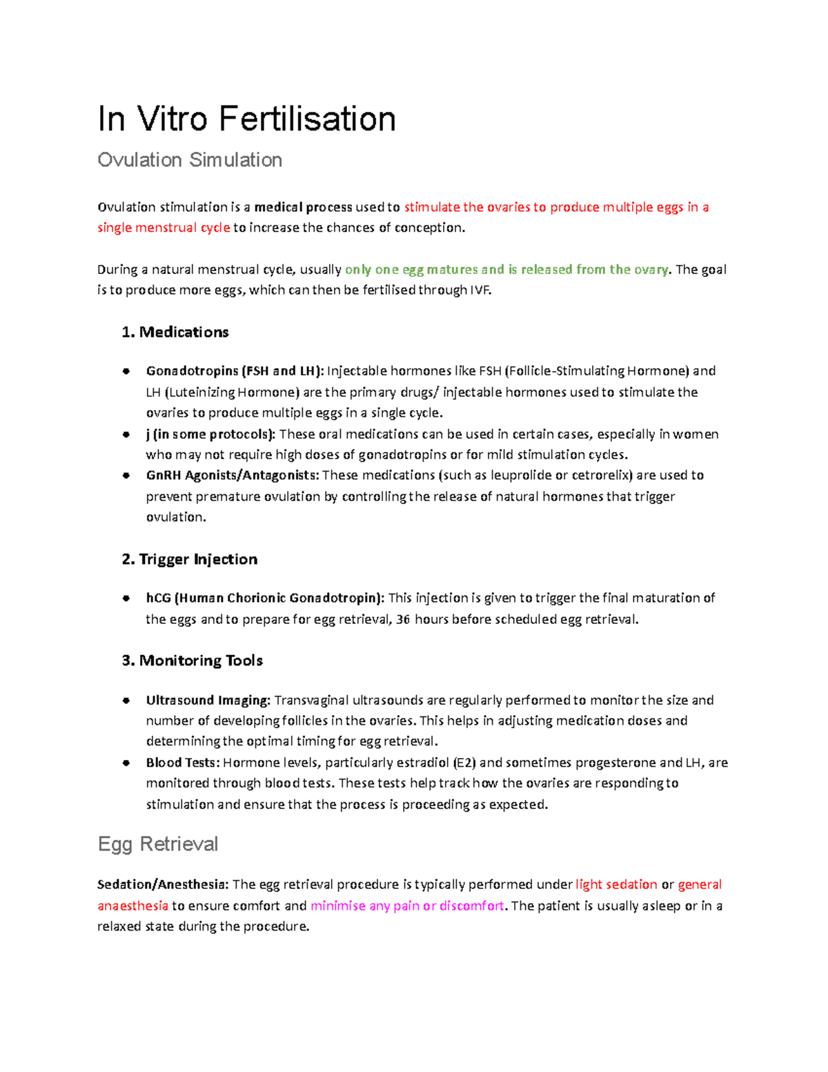 IVF 101: Comprehensive Study Notes on Ovulation Stimulation and ...