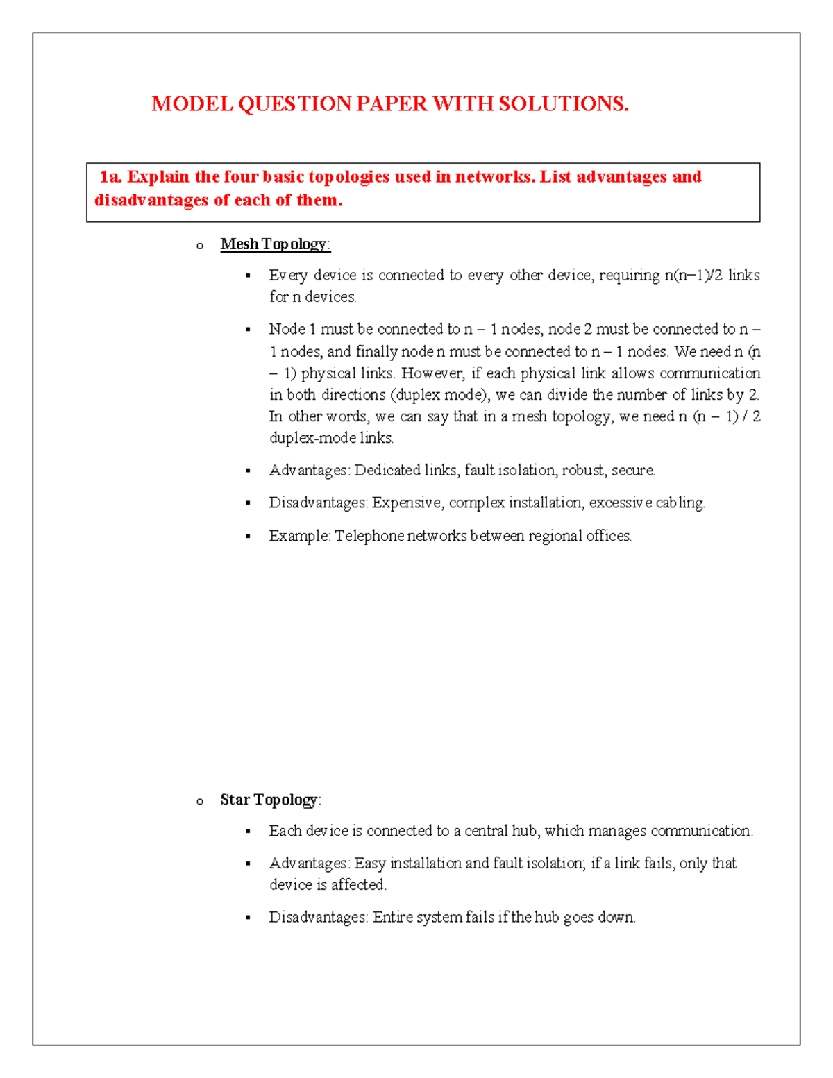 CN Solved Model Question Paper with Solutions - Studocu