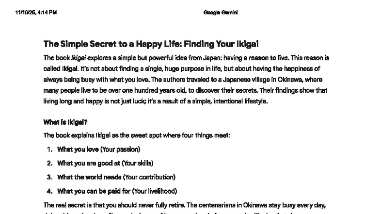 Ikigai Summary - Finding Your Purpose in Life - Studocu