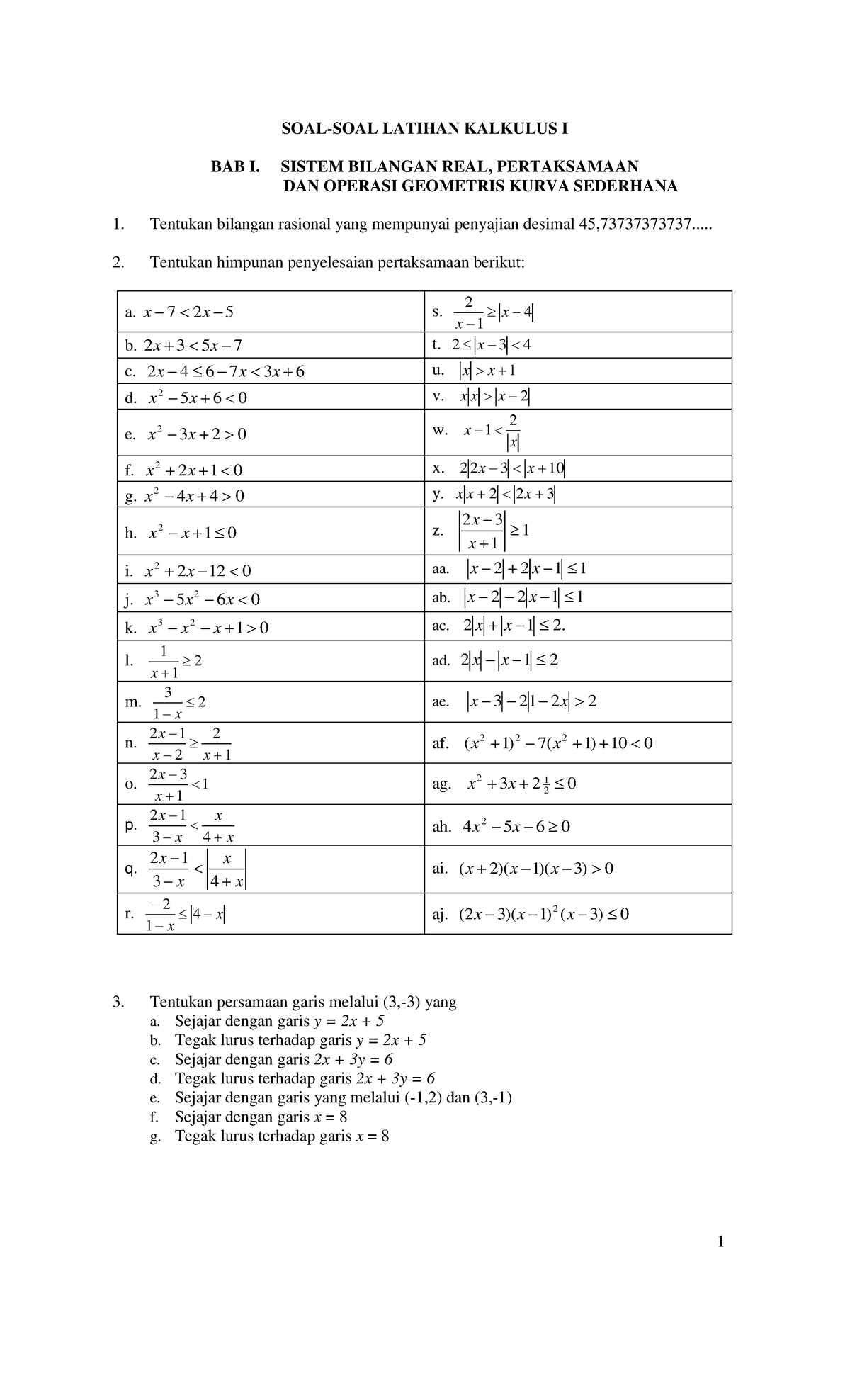 Latihan Soal Kalkulus I (KALKULUS 1) - Pembahasan Lengkap - Studocu
