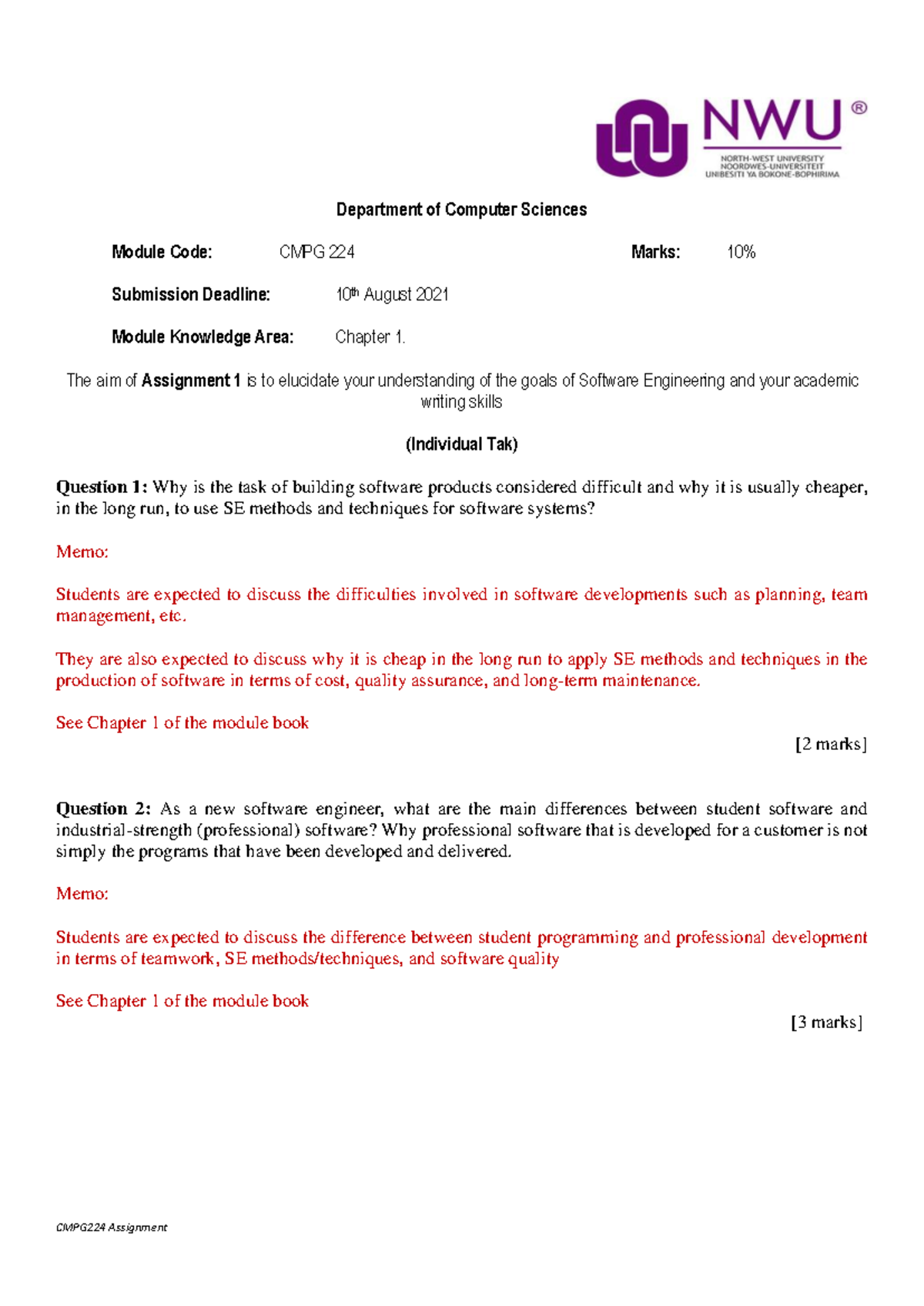 CMPG 224 - Assignment 1: Software Engineering Challenges & Insights ...