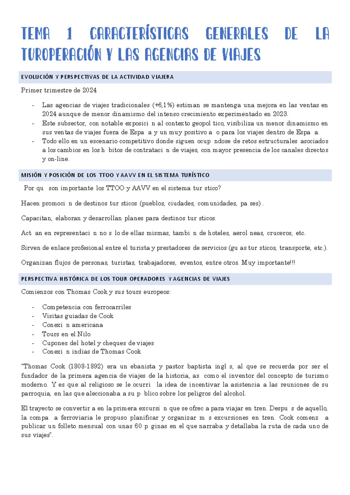 EVOLUCIÓN Y PERSPECTIVAS DE TTOO Y AAVV - Primer Trimestre 2024 - Studocu