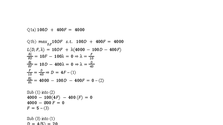 EC2101 Problem Set 1: Utility Maximization Analysis - Studocu