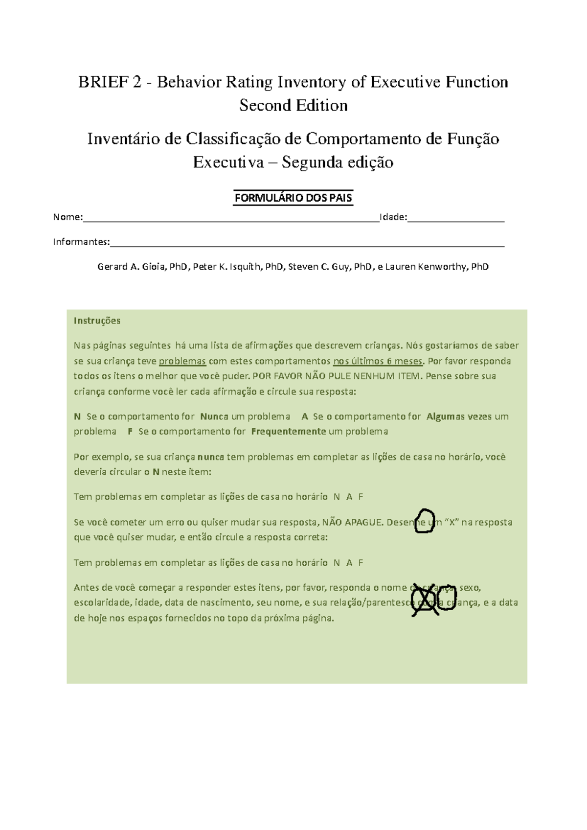 Brief 2 - Protocolo 1 - Pais (1) - BRIEF 2 - Behavior Rating Inventory ...