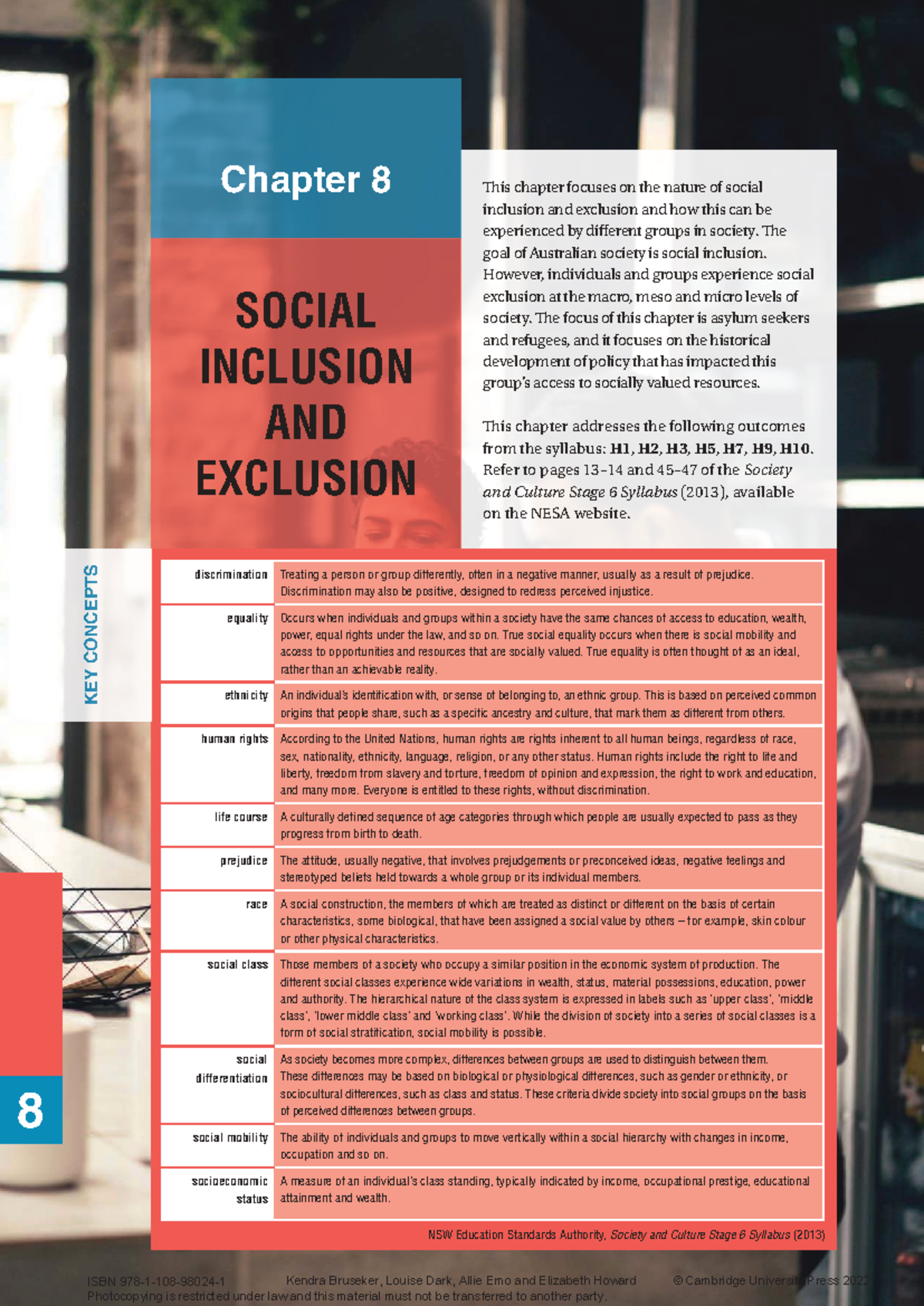 Chapter 8 Depth Study: Social Inclusion and Exclusion (Society and ...