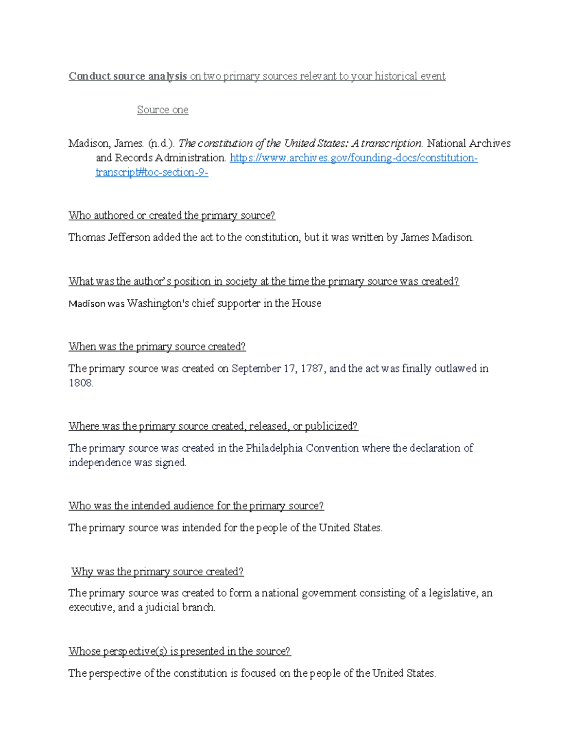 Source Analysis of Historical Documents: 4-1 Bias in Primary Sources ...