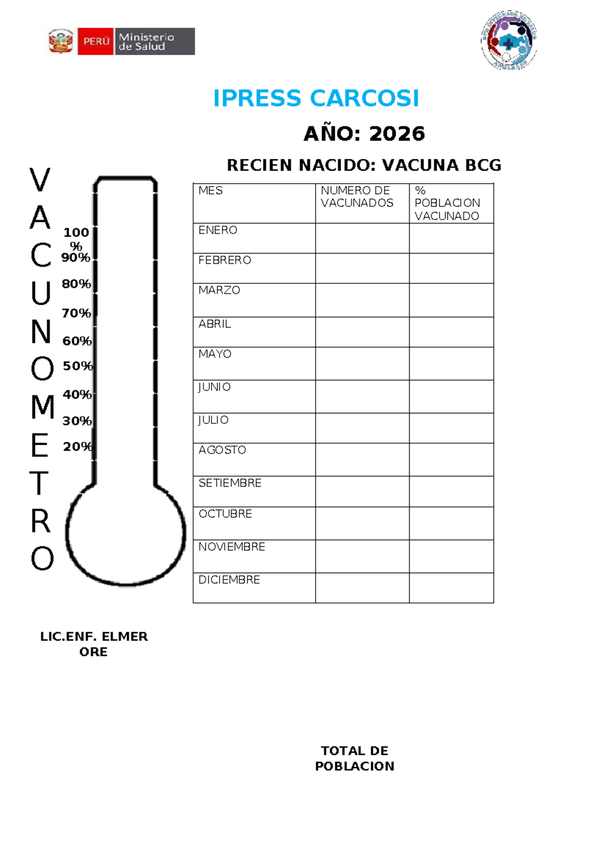 IPRESS CARCOSI 2026: Vacunómetro Recién Nacidos y Niños - Studocu
