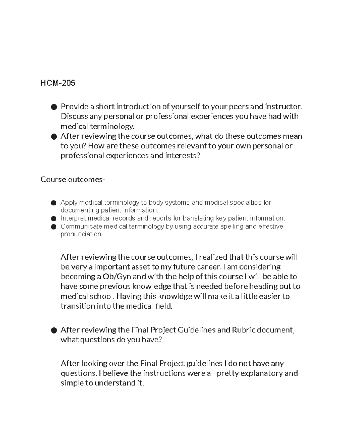 HCM 205 Module 1 Worksheet: Medical Terminology and Records Guide - Studocu