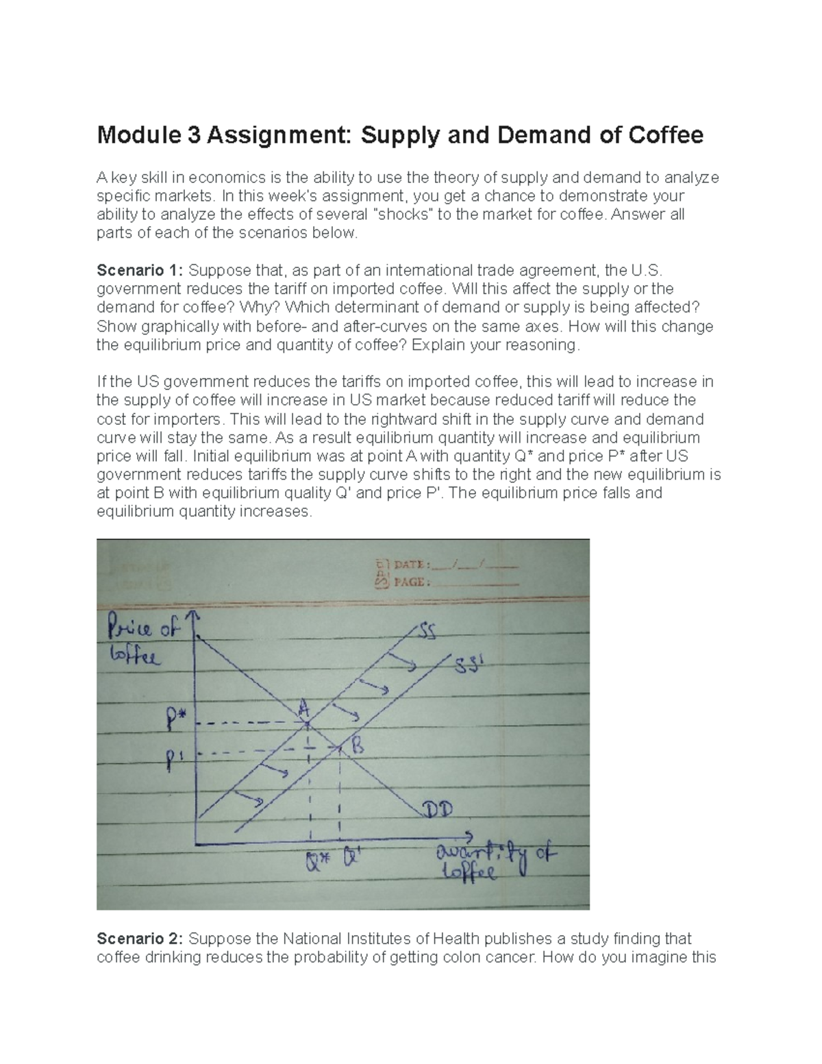 Module 3 Assignment Supply and Demand of Coffee - In this week’s ...