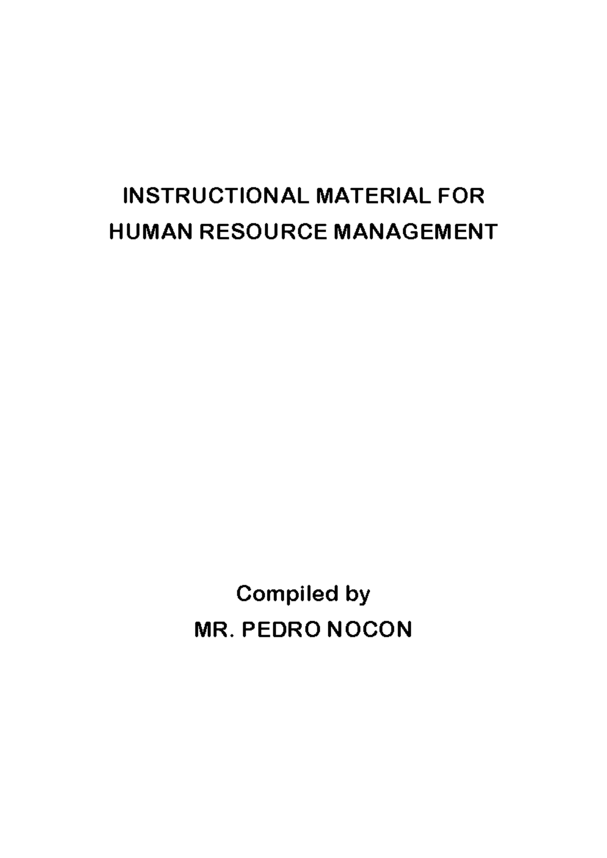 6 Human Resource Management Module - INSTRUCTIONAL MATERIAL FOR HUMAN ...