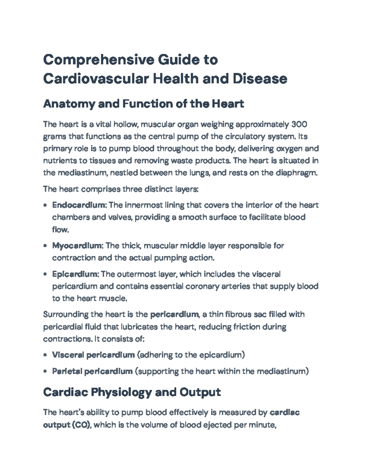 Comprehensive Guide to Cardiovascular Health and Disease (CVD 101 ...