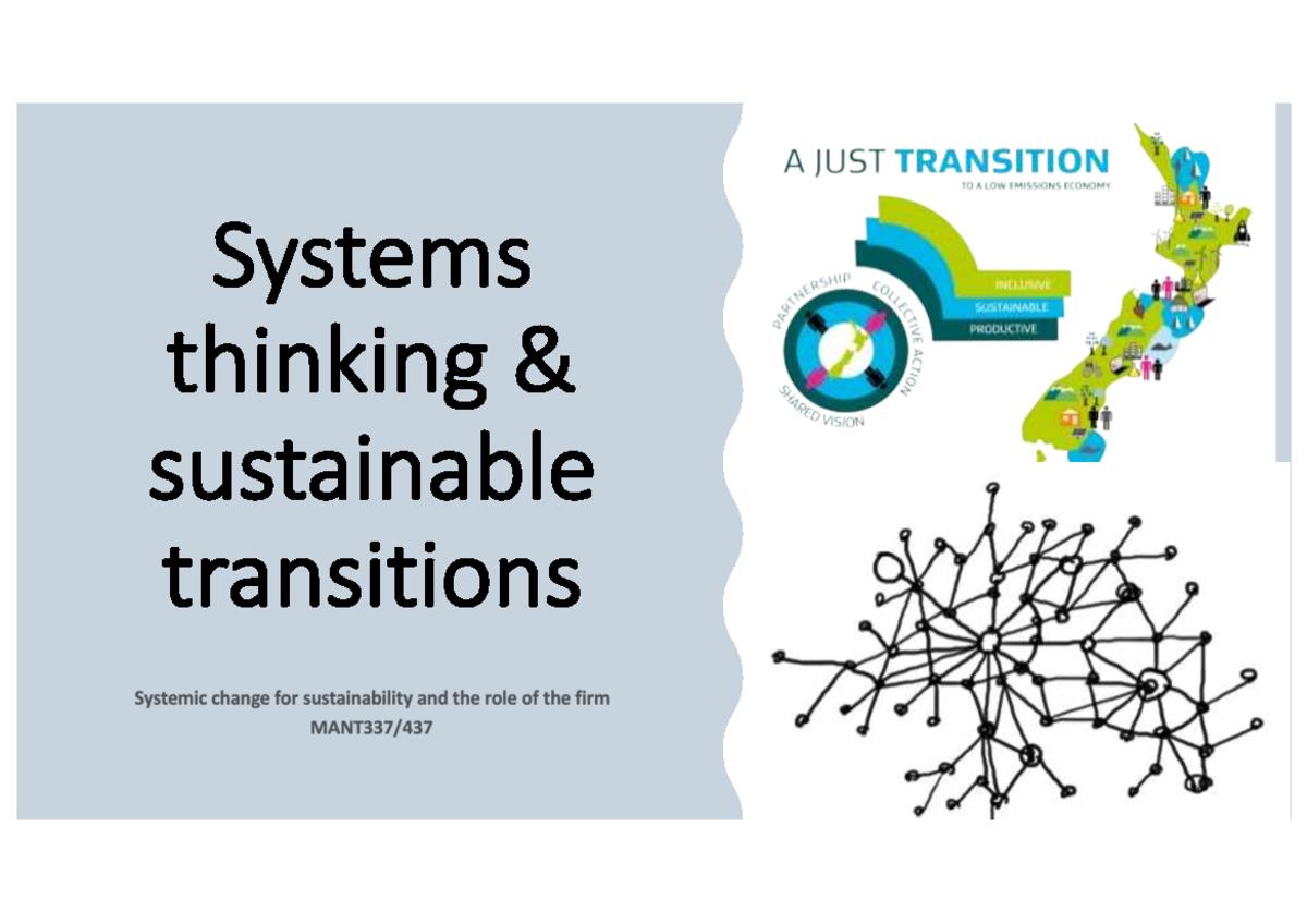 Systems thinking sustainable transitions: Theories of change and ...