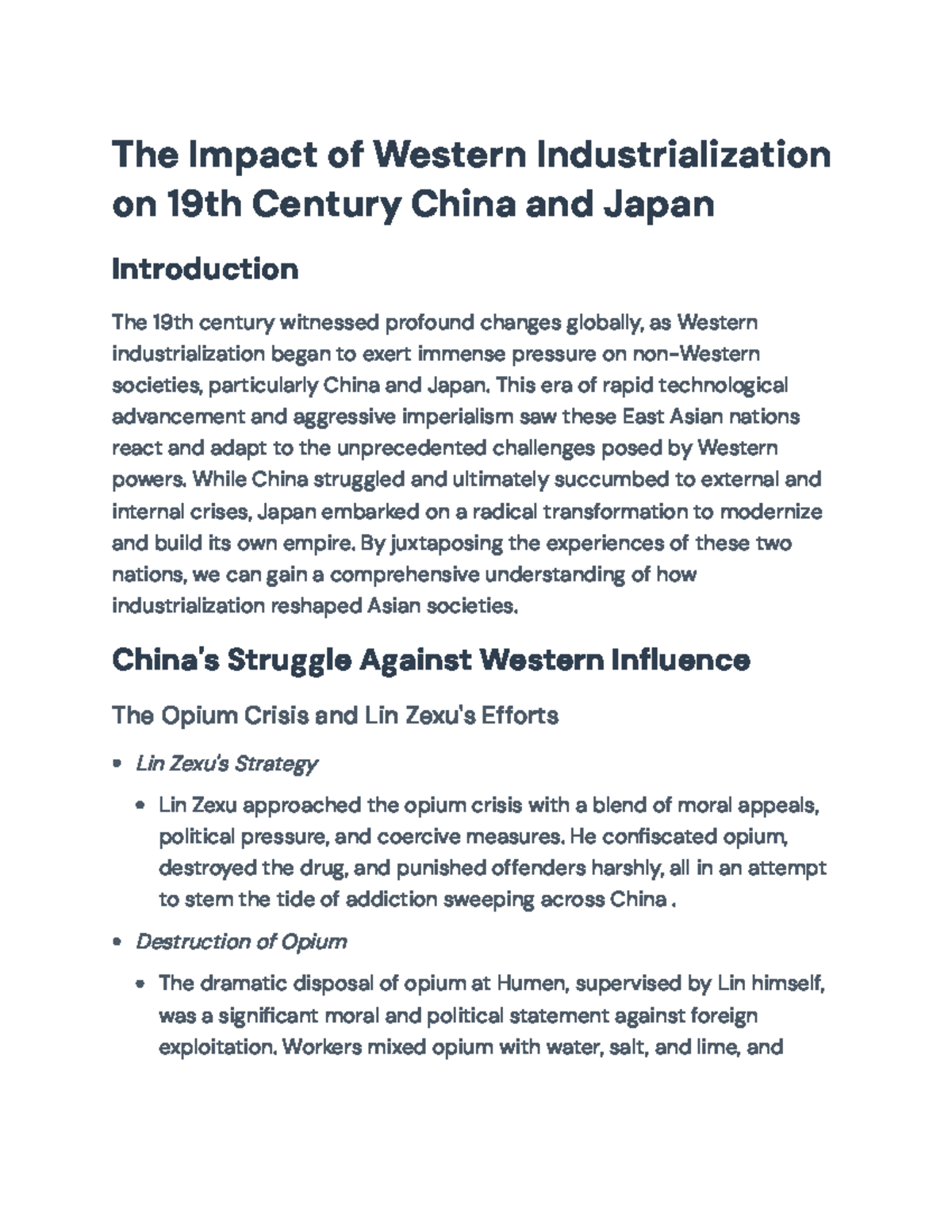 The Impact of Western Industrialization on 19th Century China & Japan ...