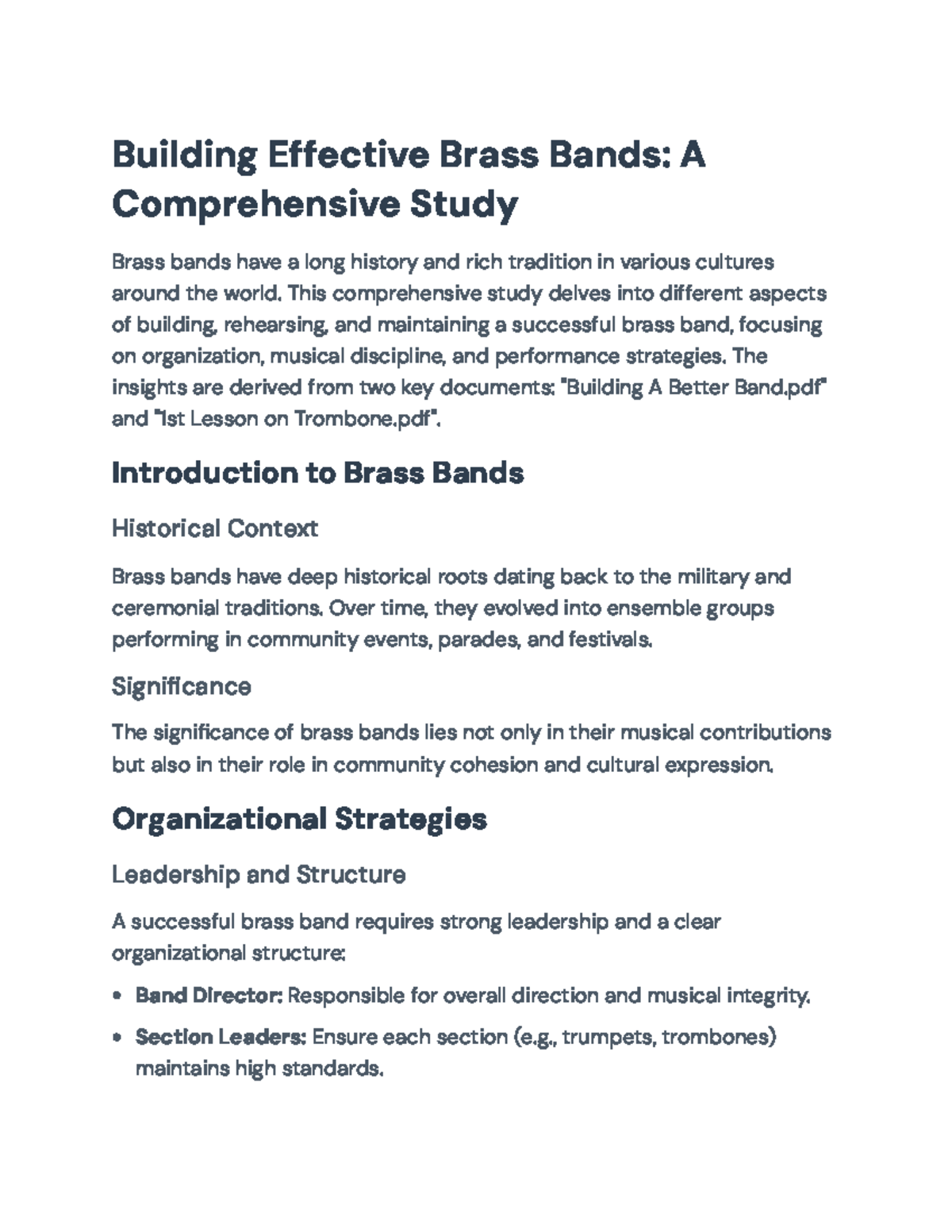 Building Effective Brass Bands: Strategies for Success & Community ...