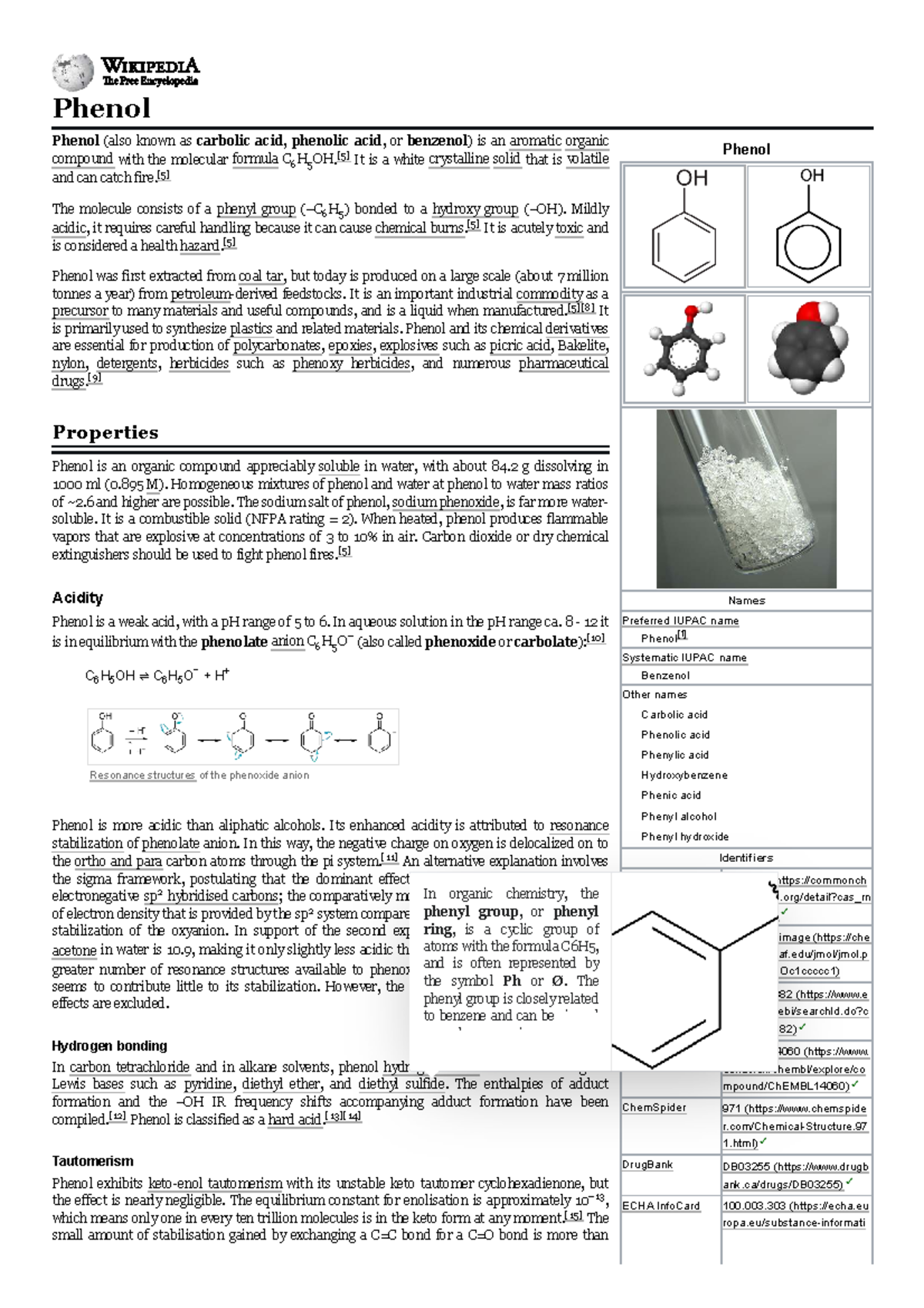 Phenol: Properties, Uses, and Safety Concerns in Chemistry (CHEM101 ...