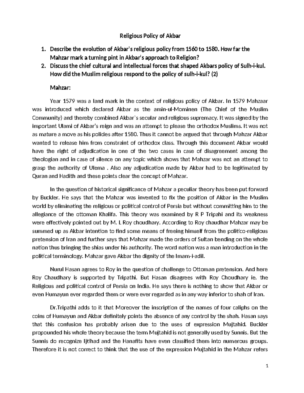 Akbar's Religious Policy Evolution (1560-1580): A Comprehensive ...