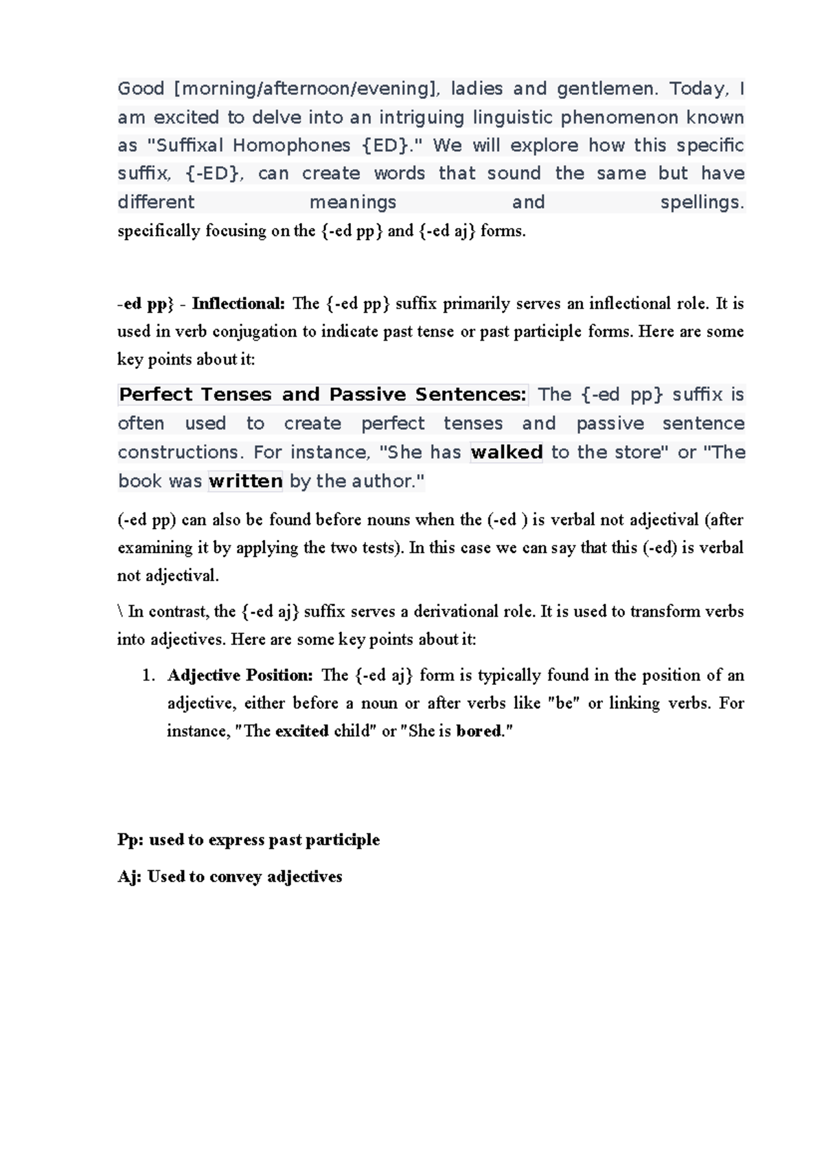Homophones and Their Inflectional Roles - ENGLISH NOTE BOOK - Studocu