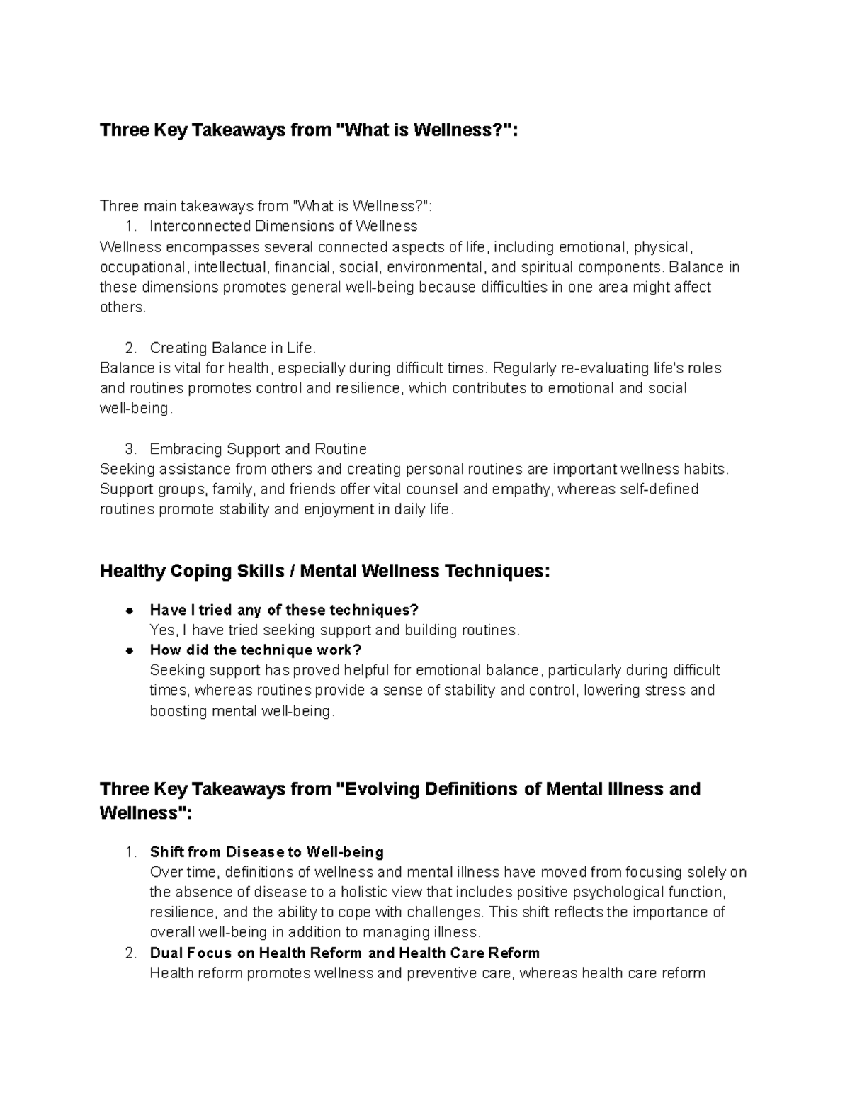 Three Key Takeaways from What is Wellness - Three Key Takeaways from ...