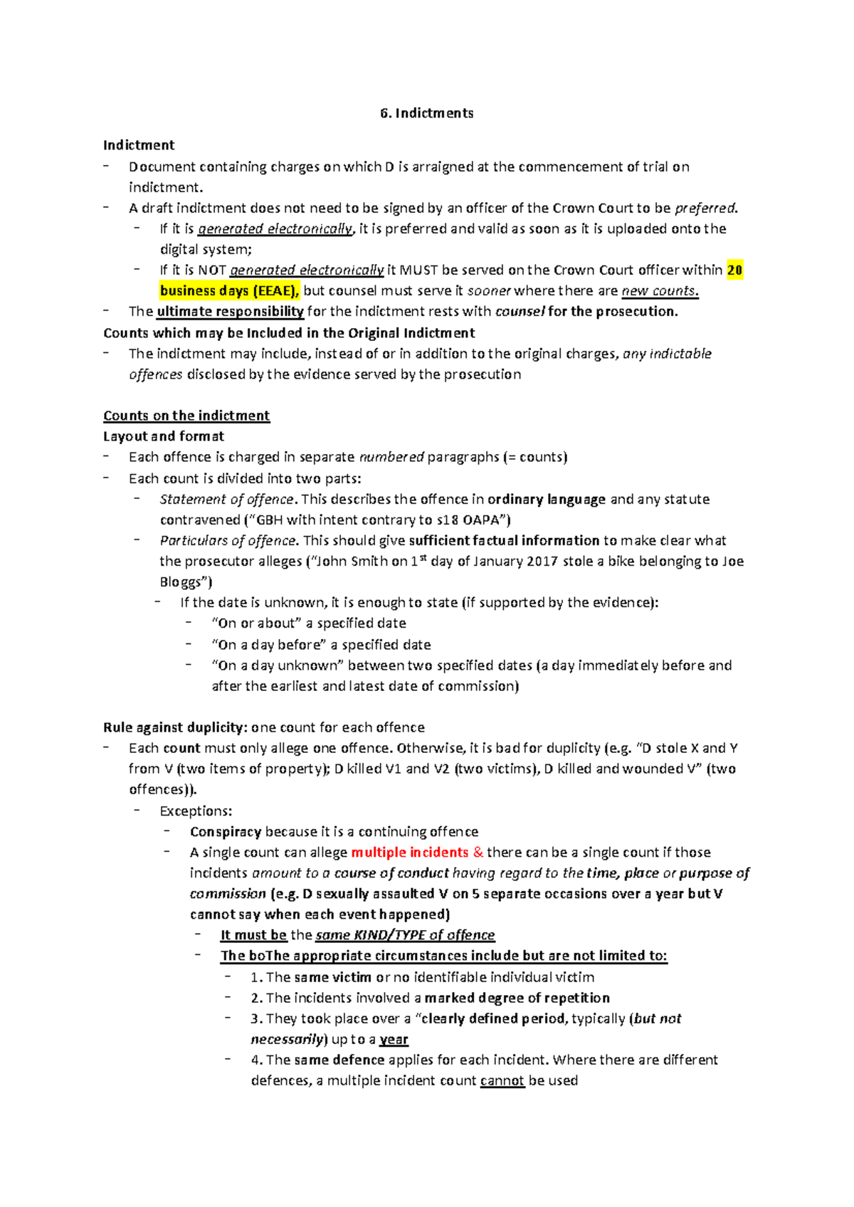Topic 6 - Indictments in Civil Litigation (CIVL 101) - Studocu