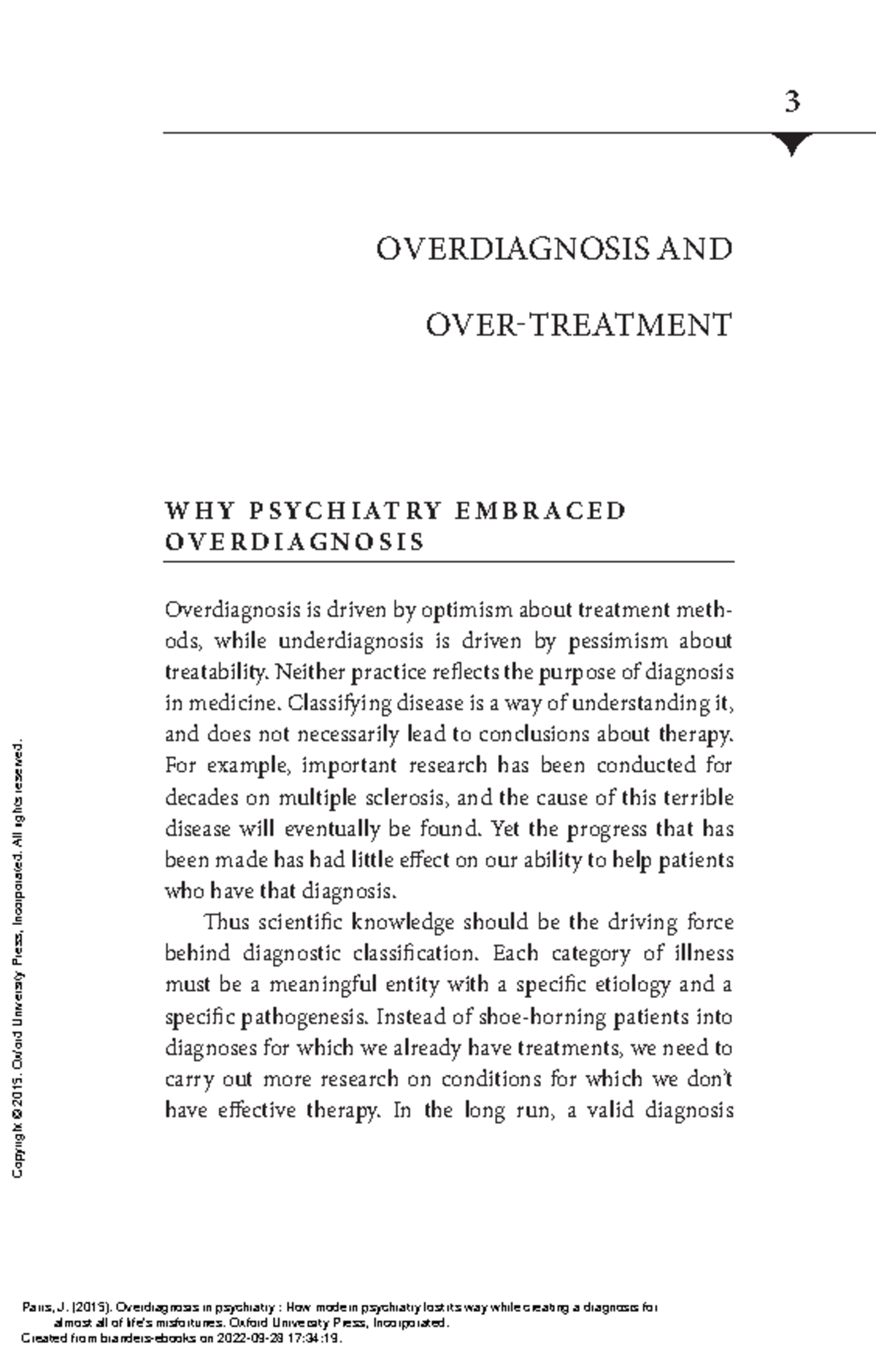 Paris Overdiagnosis in Psychiatry How Modern Psychiatry - OVERDIAGNOSIS ...