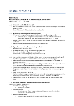 Samenvatting bestuursrecht - SAMENVATTING BESTUURSRECHT WEEK 1 ...