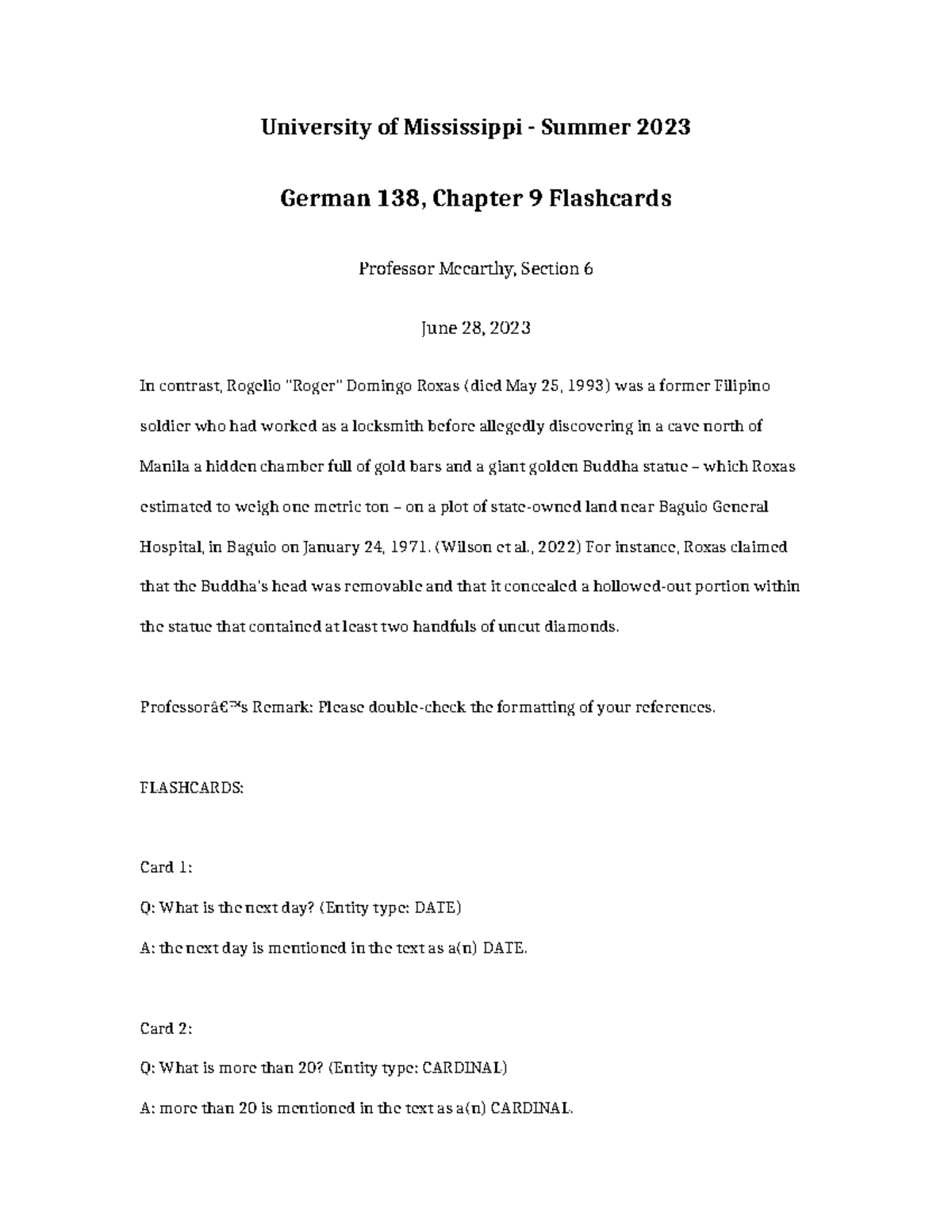 German 138 Chapter 9 Flashcards - University of Mississippi - Summer 2023 German 138, Chapter 9 ...
