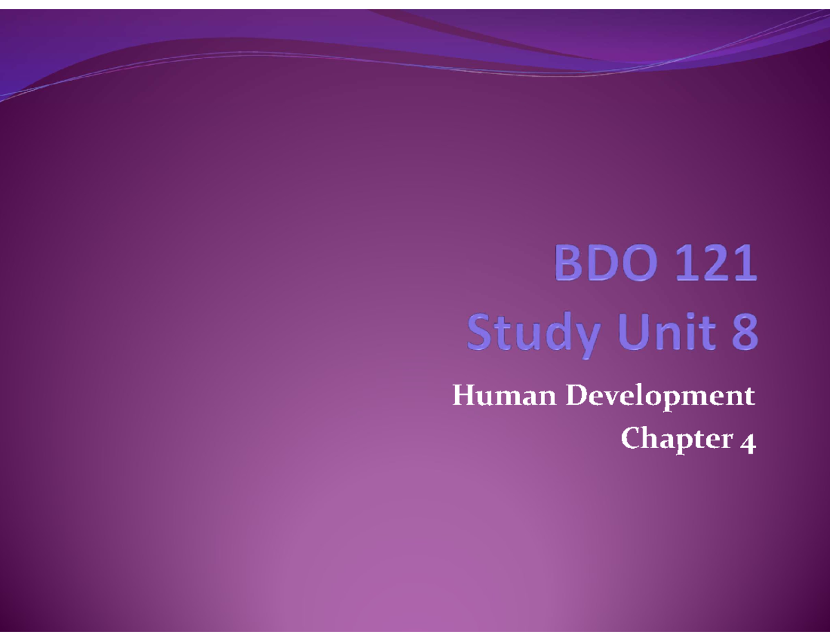 BDO CHP4 - Human Development: Key Concepts and Stages - Studocu
