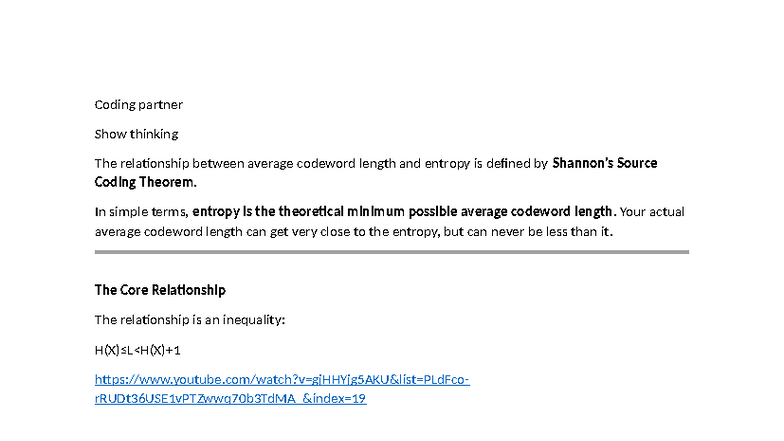 ITC Notes: Coding Partner Show & Source Coding Theorem - Studocu