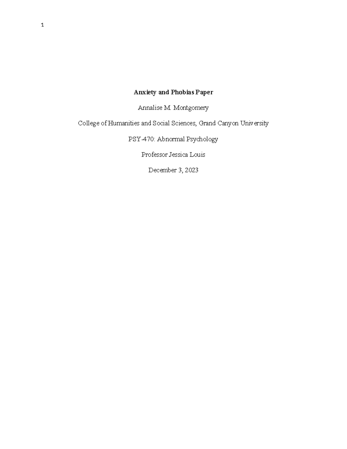 PSY-470: Anxiety and Phobias in Sheldon Cooper's Character Study - Studocu