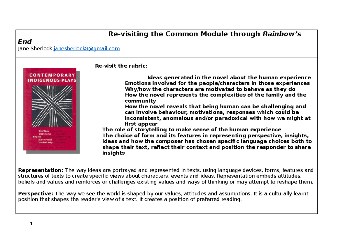 3.8 Rainbow's End: Insights on Human Experience in the Common Module ...