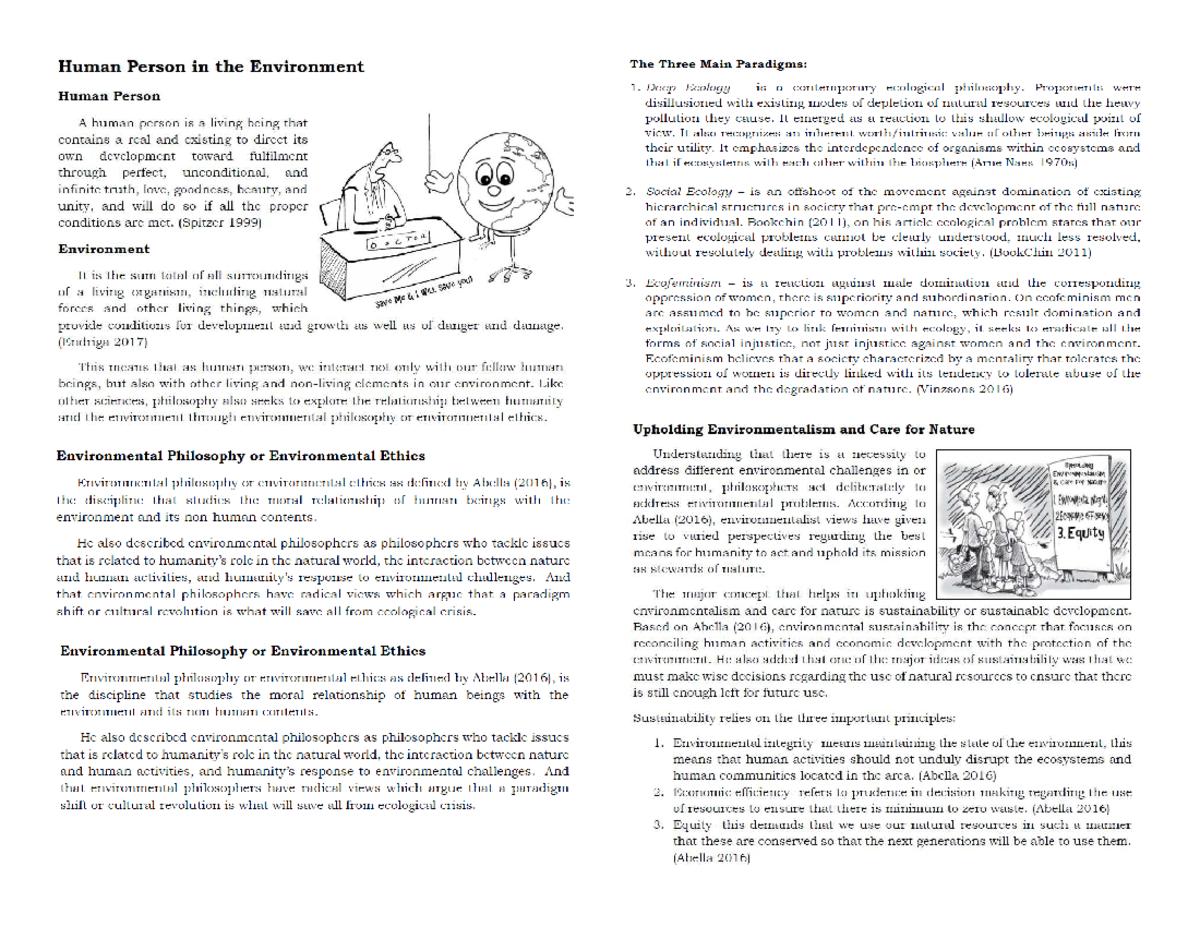Philo Mod 4: Understanding Environmental Issues and Human Impact - Studocu